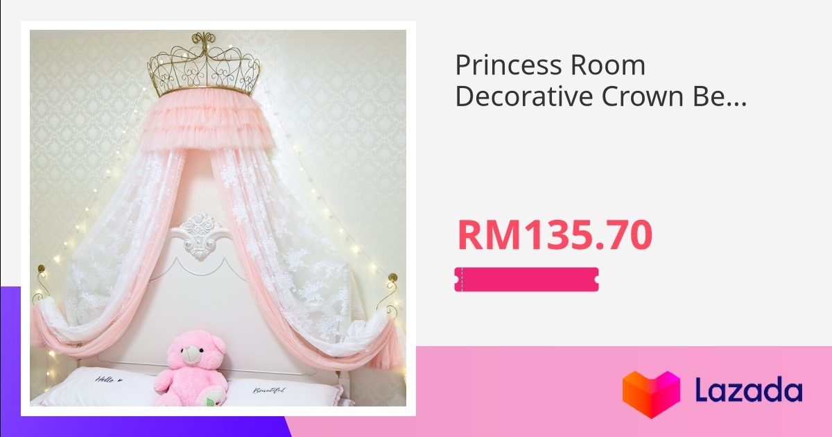 Princess Room Decorative Crown Bed Curtain Mesh Curtains Ins Bedroom ...
