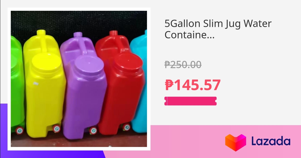 5Gallon Slim Jug Water Container Colorful (Blue Green Orange Pink ...