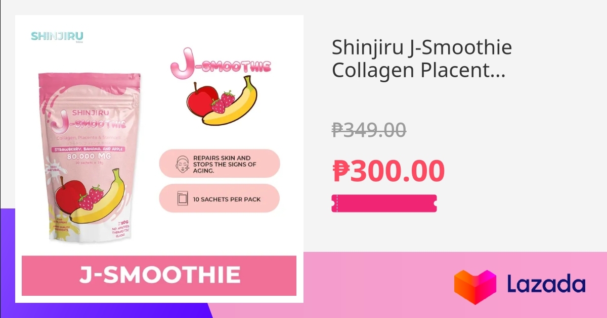 Shinjiru J-Smoothie Collagen Placenta Stem Cell 10 sachetsx18g 80000mg ...