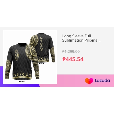 Long Sleeve Full Sublimation Pilipinas Tribal Design
