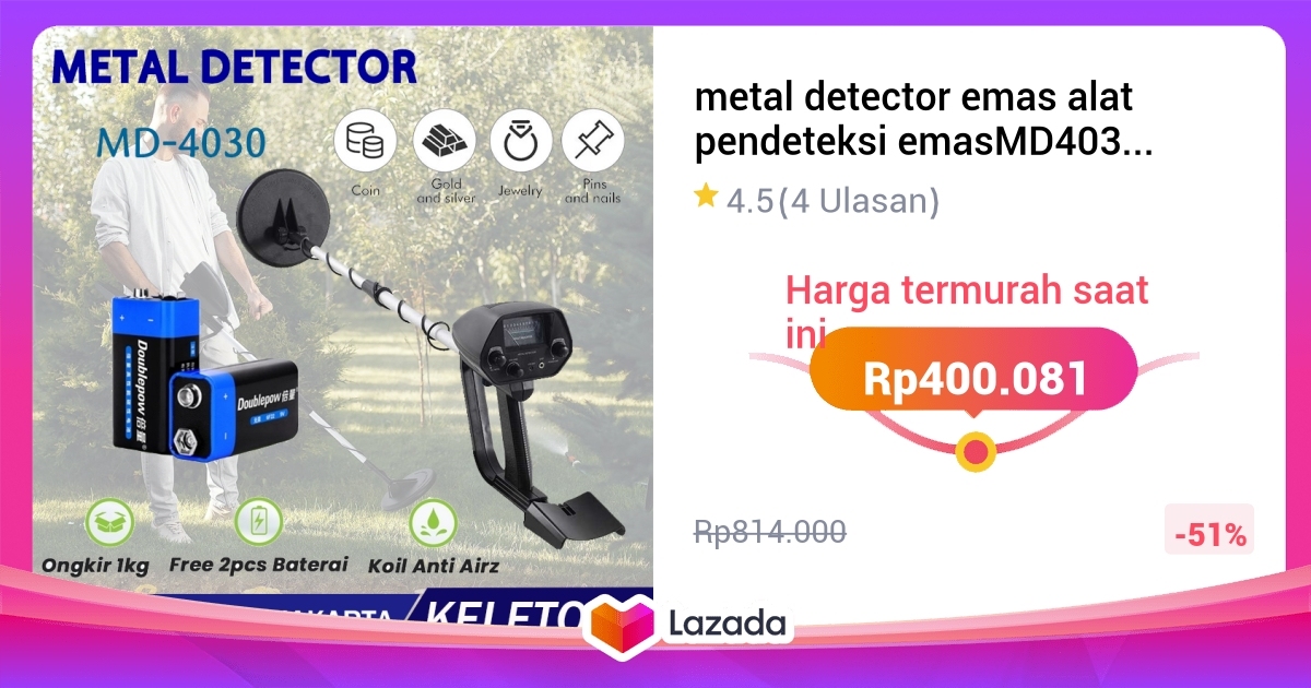 metal detector emas alat pendeteksi emasMD4030 logam detector ...