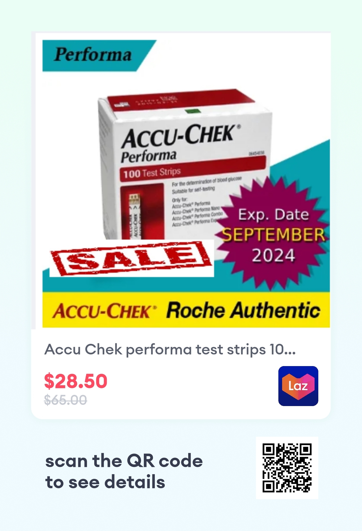 Accu Chek performa test strips 100 Diabetes Glucose Test Strips expiry ...