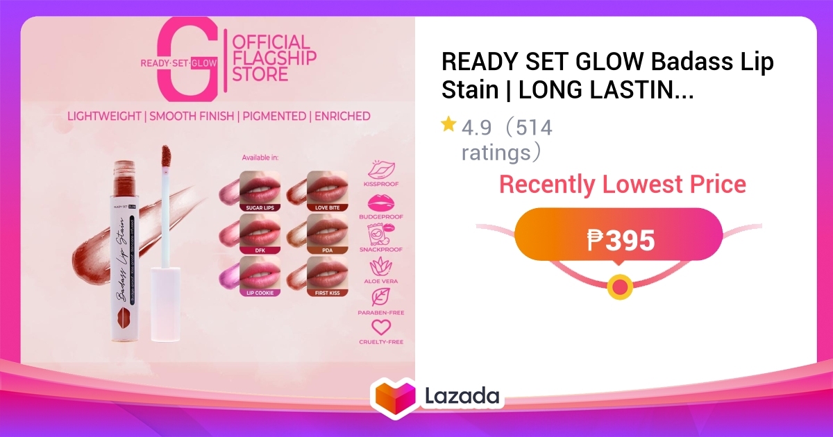 READY SET GLOW Badass Lip Stain | LONG LASTING STAIN | WATERBASED