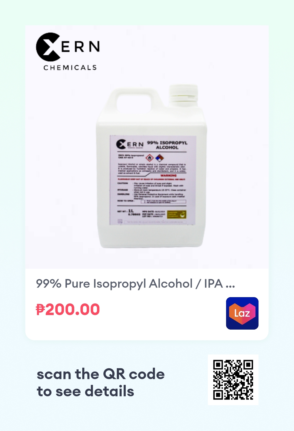 99% Pure Isopropyl Alcohol / IPA / Industrial Solvent 1L