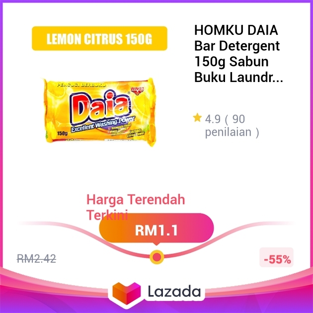 HOMKU DAIA Bar Detergent 150g Sabun Buku Laundry Bar Soap
