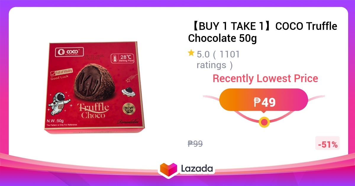 【BUY 1 TAKE 1】COCO Truffle Chocolate 50g