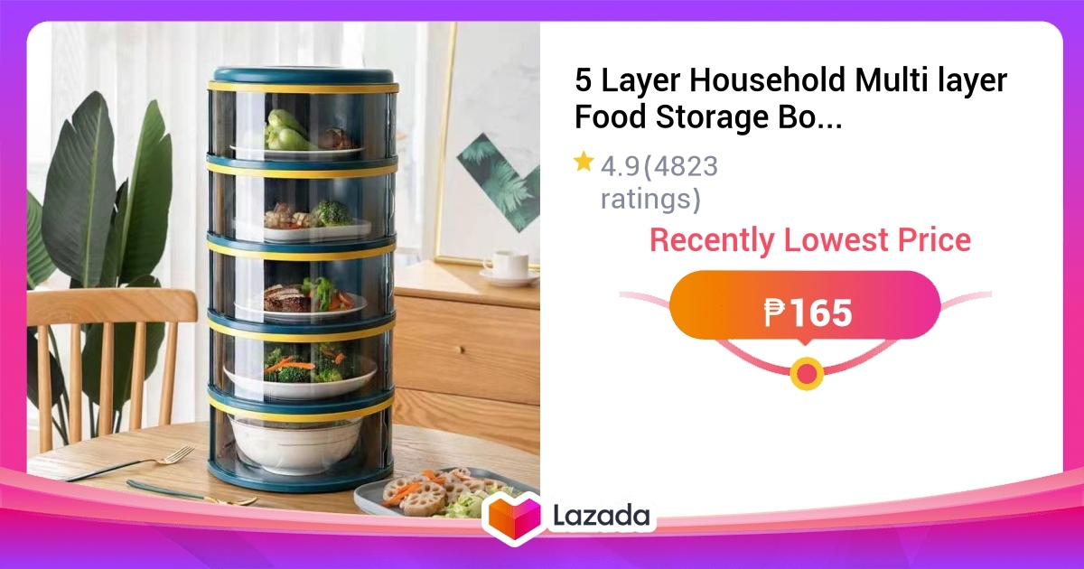5 Layer Household Multi layer Food Storage Box Anti flies Insulation ...