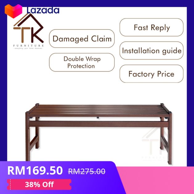 [TK Furniture] Bench Chair Outdoor Metal Style Copper Colour Bangku ...