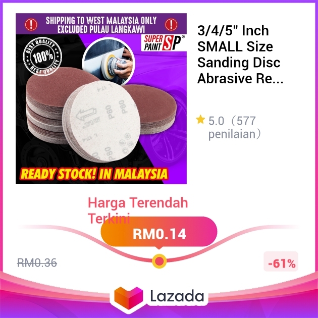 3/4/5" Inch SMALL Size Sanding Disc Abrasive Red 【 Sandpaper 】 Velcro ...