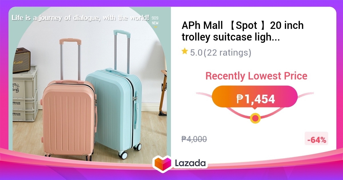 APh Mall 【Spot 】20 inch trolley suitcase light and large capacity ...
