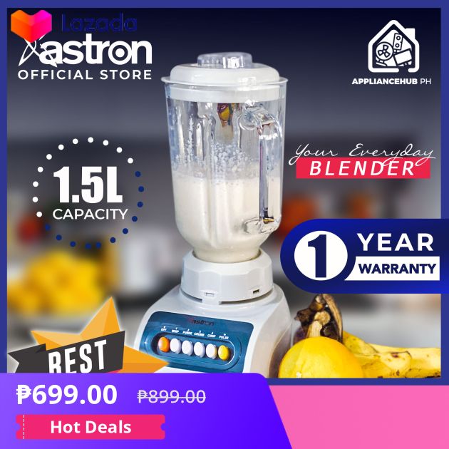 Astron BL-153 Blender with 1.5L Glass Jug (White)