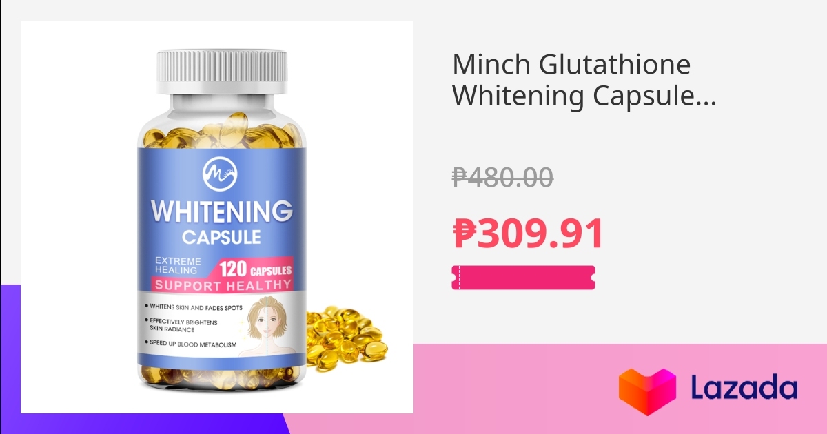 Minch Glutathione Whitening Capsules Natural Skin Lightening with ...