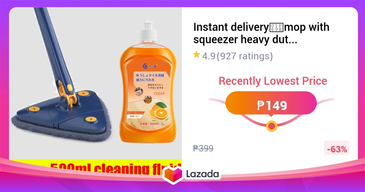 Instant delivery🚛mop with squeezer heavy duty map for floor cleaning ...