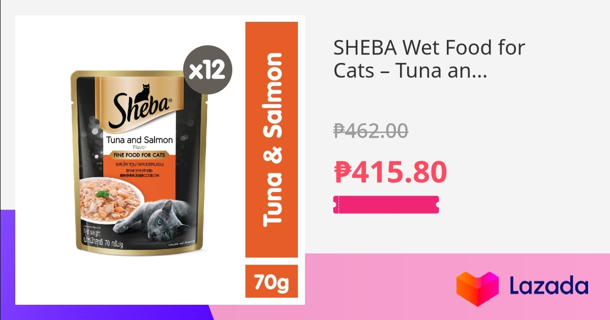 SHEBA Wet Food for Cats – Tuna and Salmon Flavor Cat Food Wet (12-Pack ...