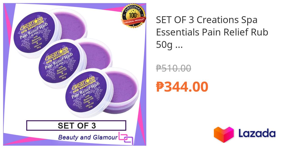 SET OF 3 Creations Spa Essentials Pain Relief Rub 50g - SLEEP