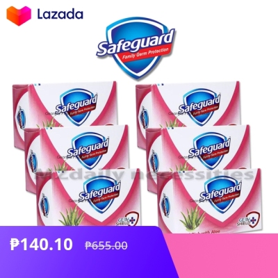 ( SET OF 6 ) Safeguard Floral Pink With Aloe Soap 135g