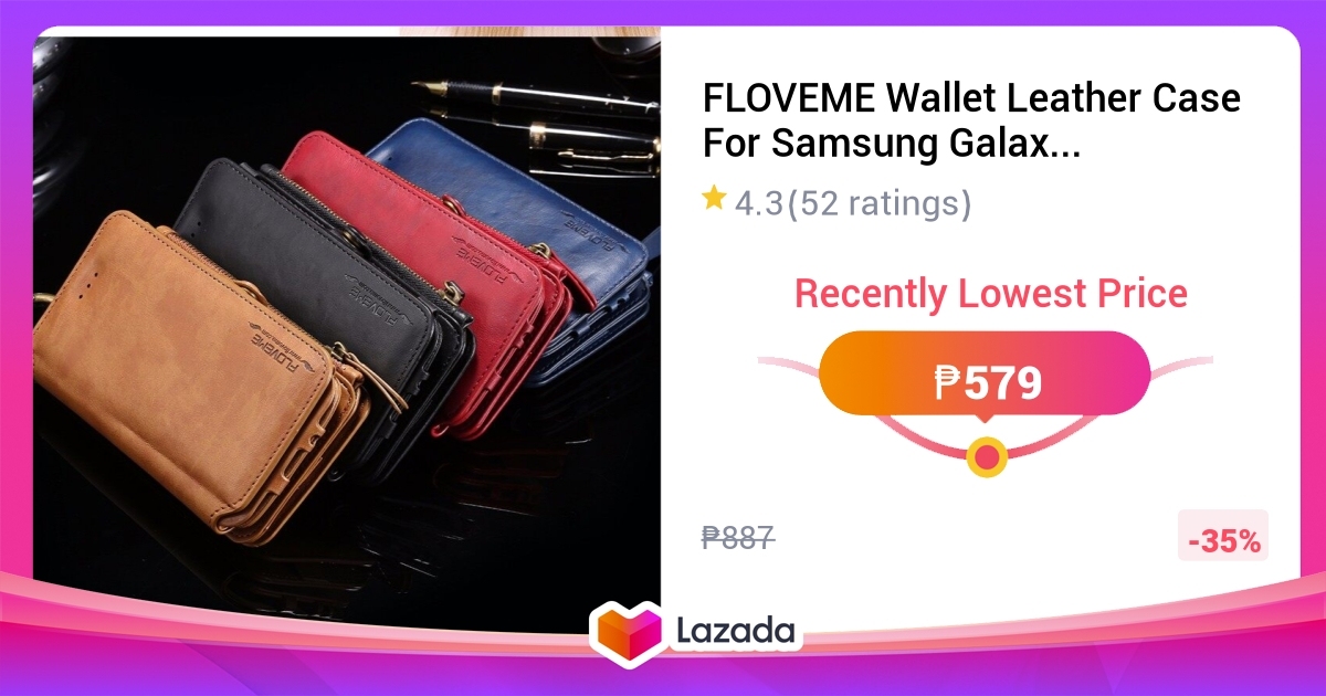 FLOVEME Wallet Leather Case For Samsung Galaxy Note20 Ultra S7edge S8 ...