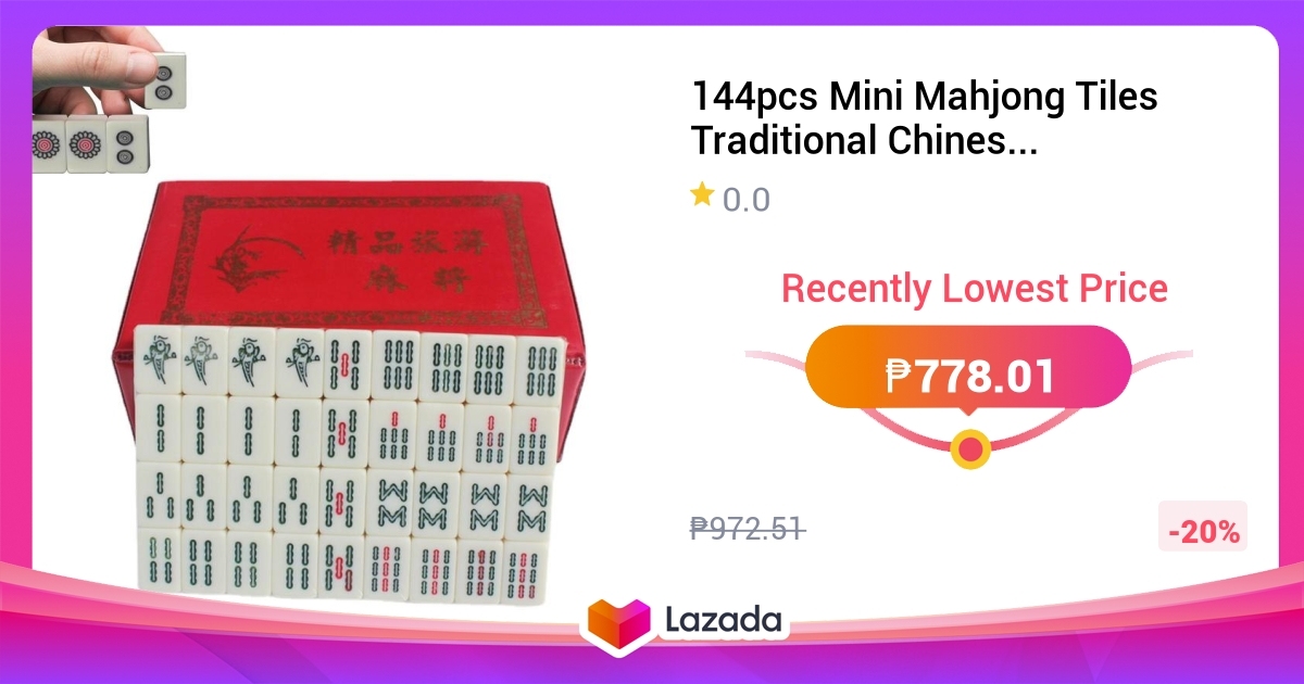 144pcs Mini Mahjong Tiles Traditional Chinese Majiang Party Games Fun ...