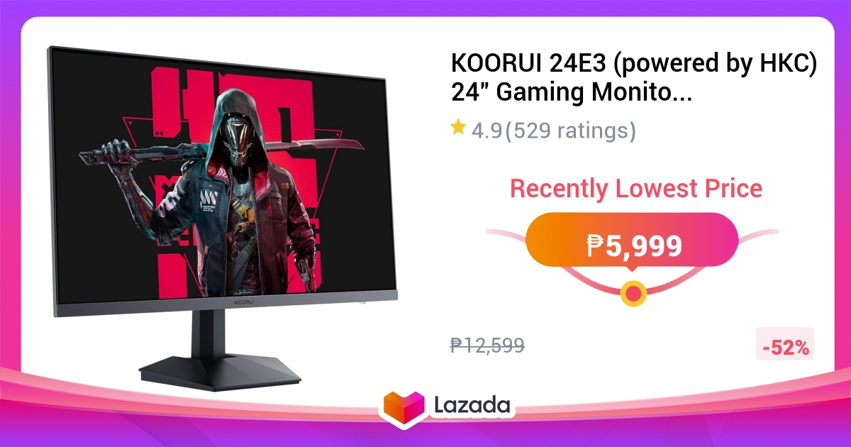 KOORUI 24E3 (powered by HKC) 24" Gaming Monitor 165Hz, 1080p, 1ms, IPS ...