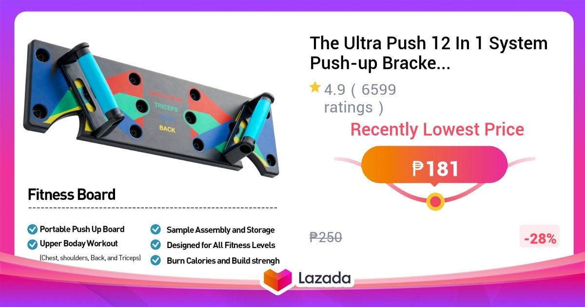 The Ultra Push 12 In 1 System Push-up Bracket Board Portable for Home ...