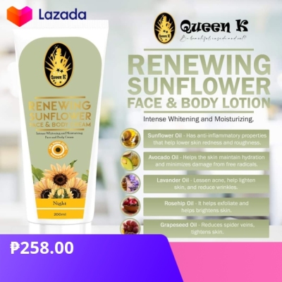 Queen K! Renewing Sunflower Face & Body Lotion 258 srp only