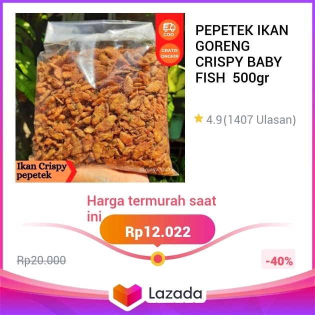 PEPETEK IKAN GORENG CRISPY BABY FISH 500gr