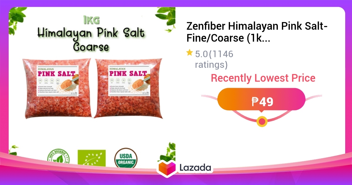 Zenfiber Himalayan Pink Salt- Fine/Coarse (1kg and 500g)