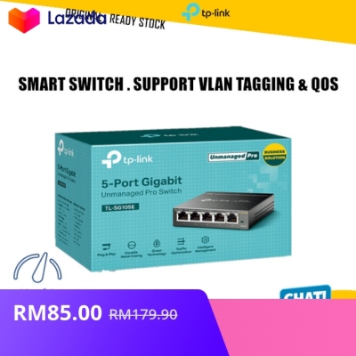 TP-Link 5-Port Gigabit Easy Smart Switch TL-SG105E with VLAN Features