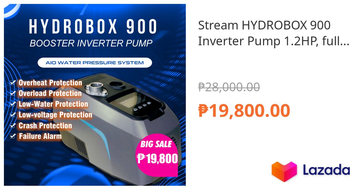 Stream HYDROBOX 900 Inverter Pump 1.2HP, fully intergrated, compact ...