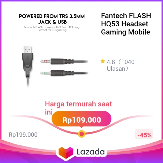 Fantech FLASH HQ53 Headset Gaming Mobile