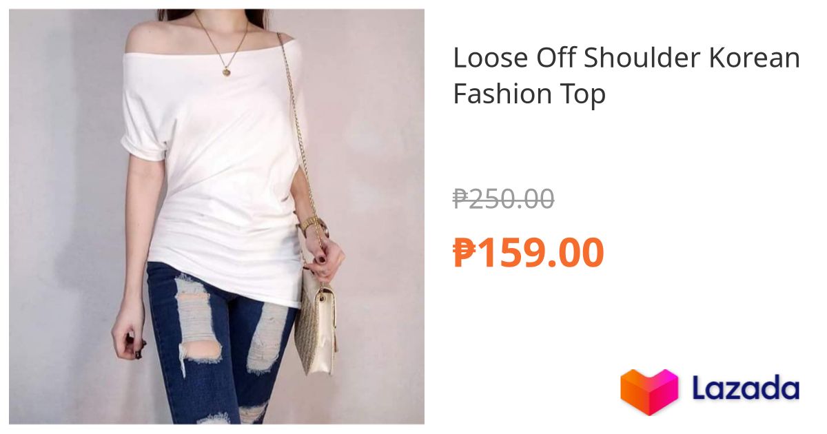 Loose Off Shoulder Korean Fashion Top