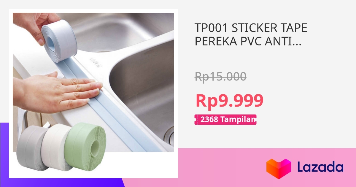 TP001 STICKER TAPE PEREKA PVC ANTIR JAMUR AIR MINYAK UNTUK WASTAFEL ...