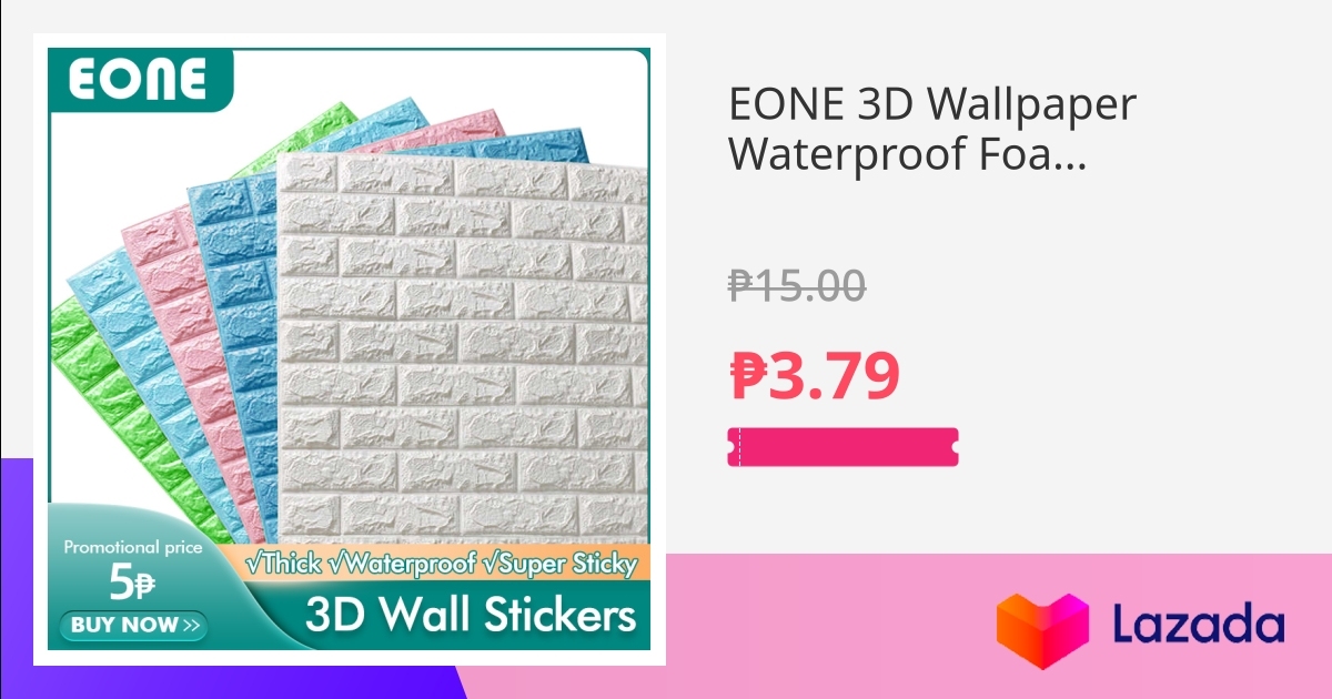 EONE 3D Wallpaper Waterproof Foam Self-Adhesive Wall Stickers Foam ...