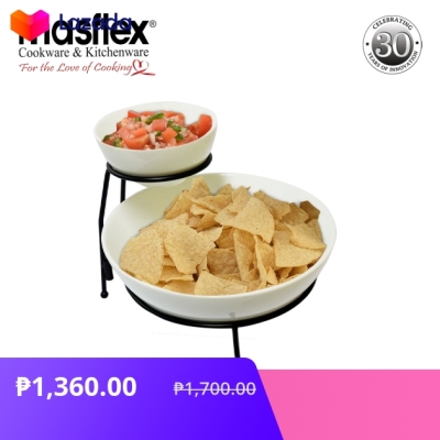 Masflex 2 Tier Serving Bowl with Stand Made of Durable and Sturdy Material