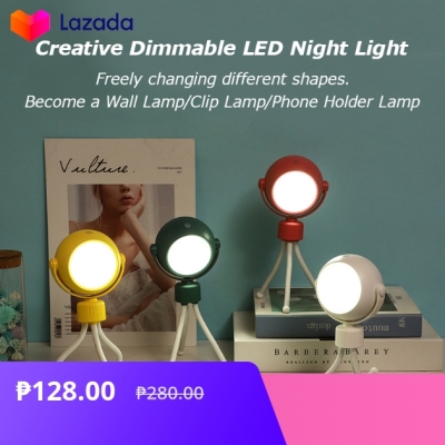 Portable LED Night Light Clip Rechargeable Table Lamp With Tripod USB ...