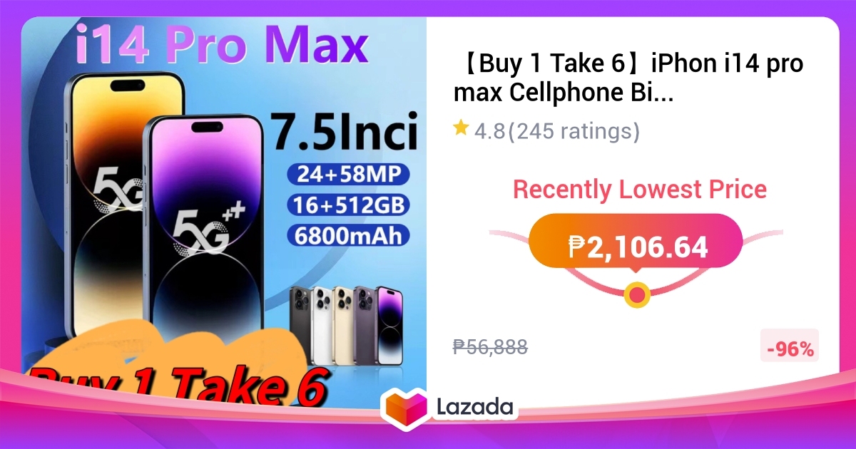 【Buy 1 Take 6】iPhon i14 pro max Cellphone Big Sale Original 2023 ...