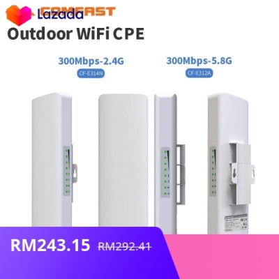 Comfast CF-E312A E314N 300Mbps 2.4Ghz 5.8Ghz 5KM Outdoor Bridge Router CPE Point 14dBi WiFi ...