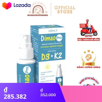 (Hàng chính hãng) Xịt Dimao pro D3 K2 bổ sung vitamin D3, K2 tăng cường ...