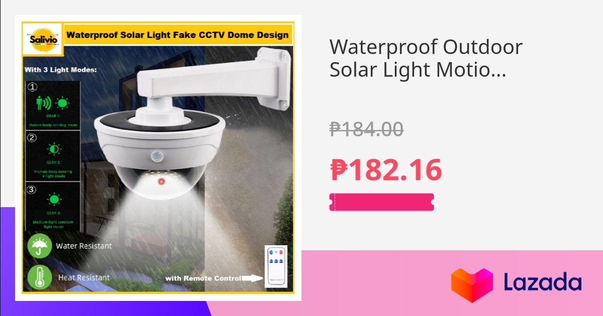 Waterproof Outdoor Solar Light Motion Sensor Fake CCTV Dome Camera with ...