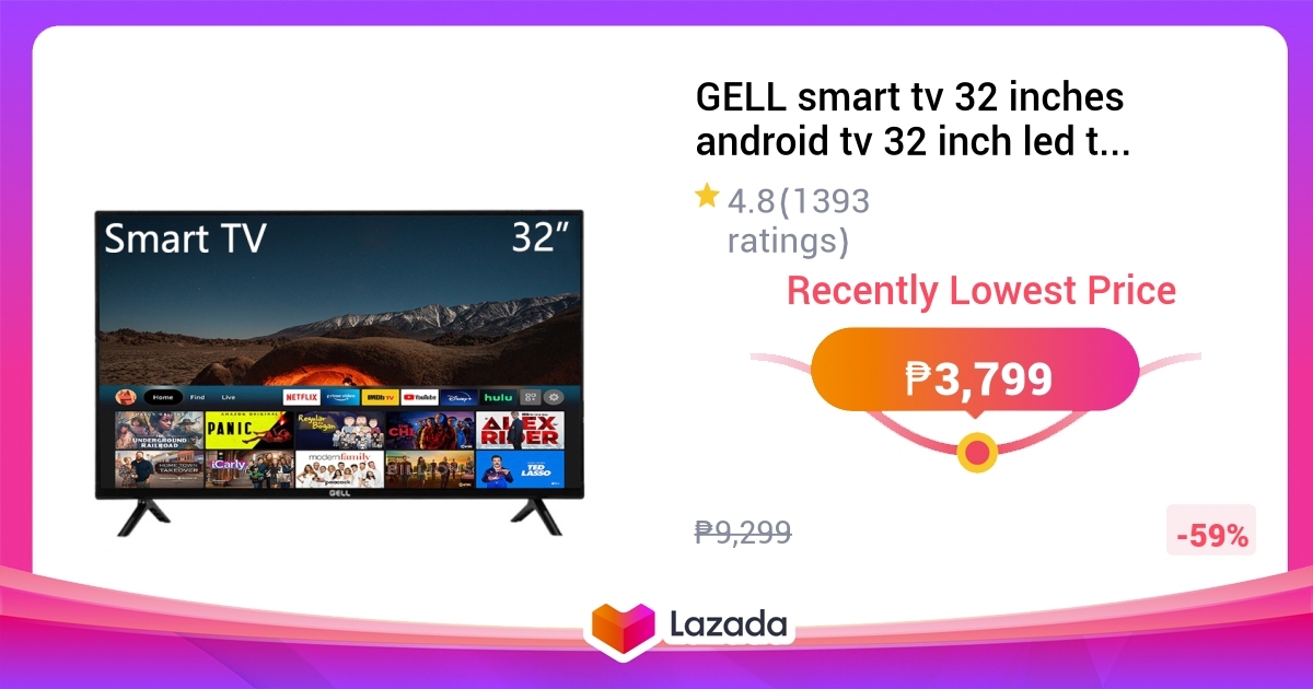 GELL smart tv 32 inches android tv 32 inch led tv flat screen on sale ...