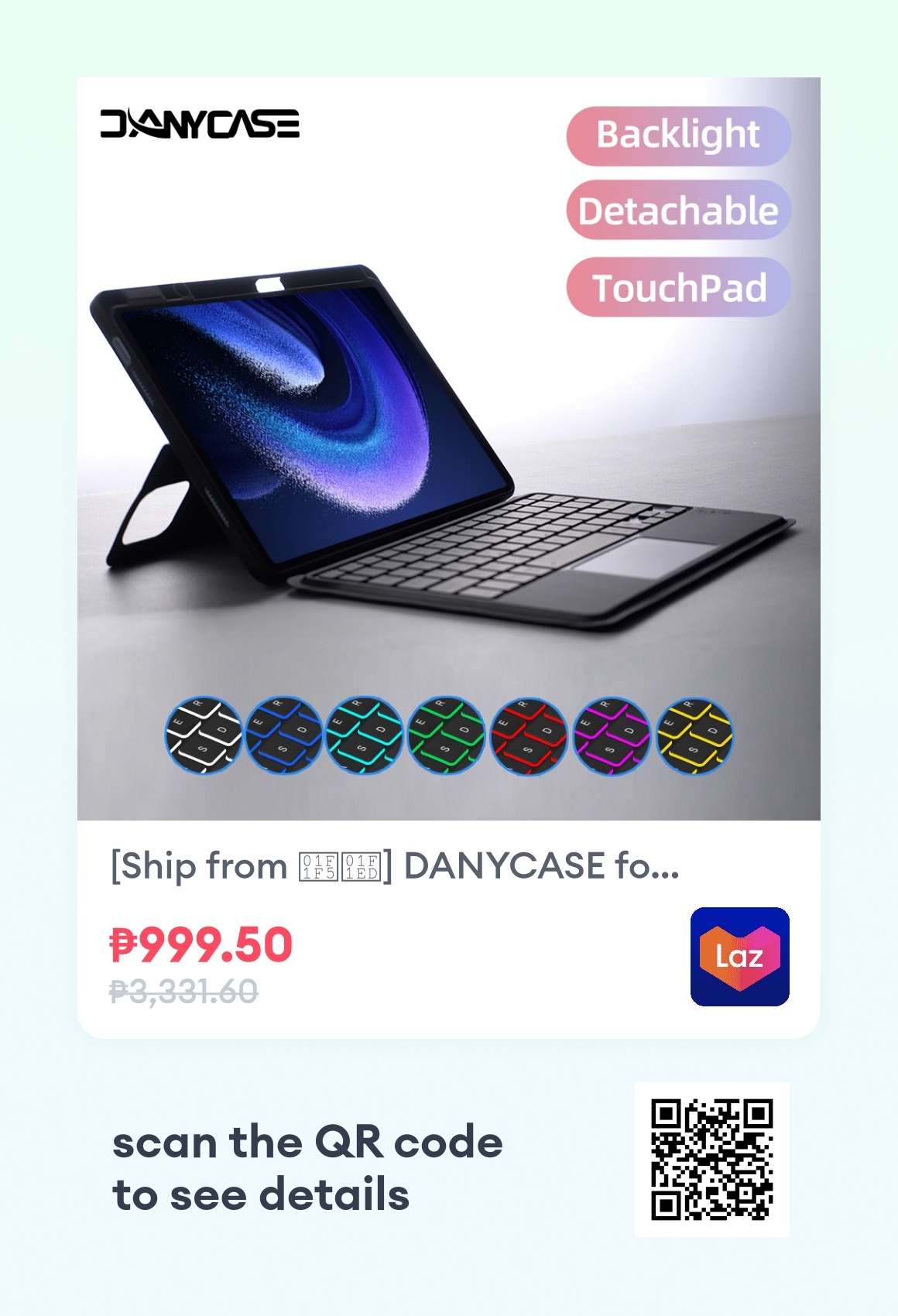 [Ship from 🇵🇭] DANYCASE for Xiaomi Pad 6 / 6Pro 11inch Magic Backlit ...