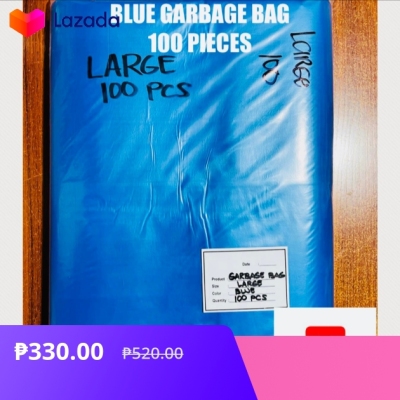 BLUE GARBAGE BAG 100 pieces .001 thickness PE PLASTIC (BLUE) 26x32 ...