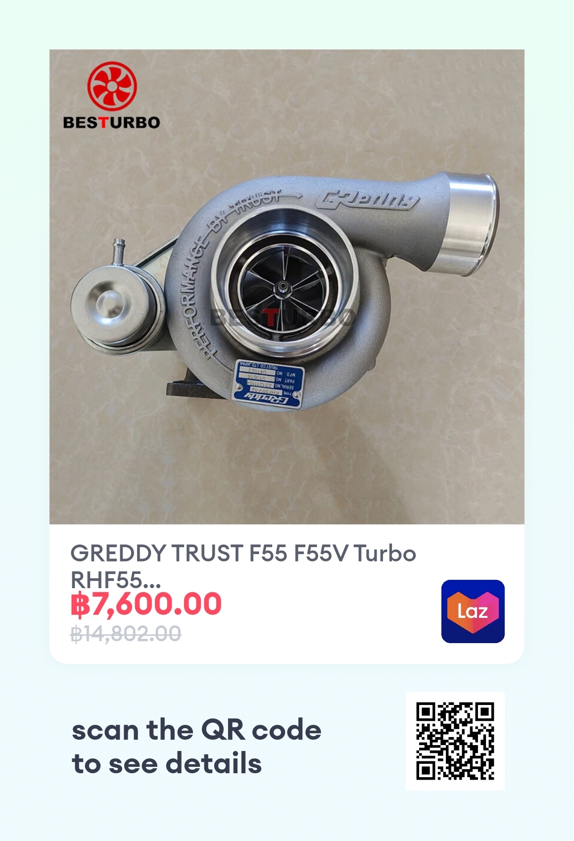 GREDDY TRUST F55 F55V Turbo RHF55V Isuzu Invader 2.5 2.8 D-Max Rodeo 3. ...