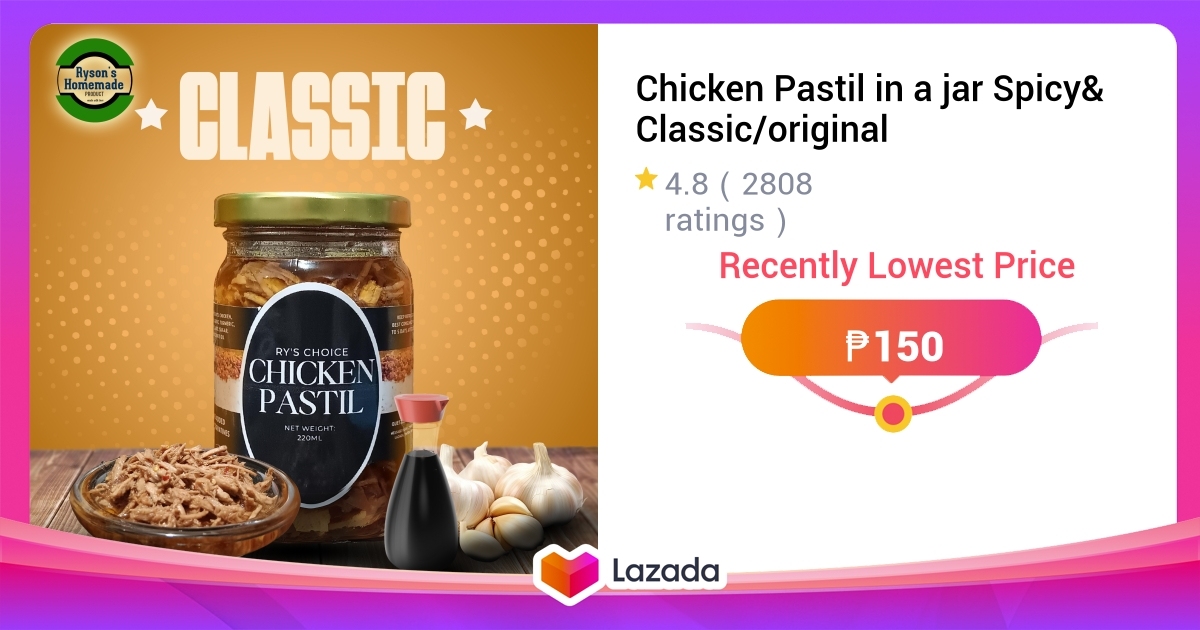 Chicken Pastil in a jar Spicy& Classic/original