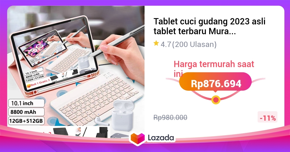 Tablet cuci gudang 2023 asli tablet terbaru Murah 5G Baru Galaxy ipad Tab a7 lite 10.1inch RAM ...