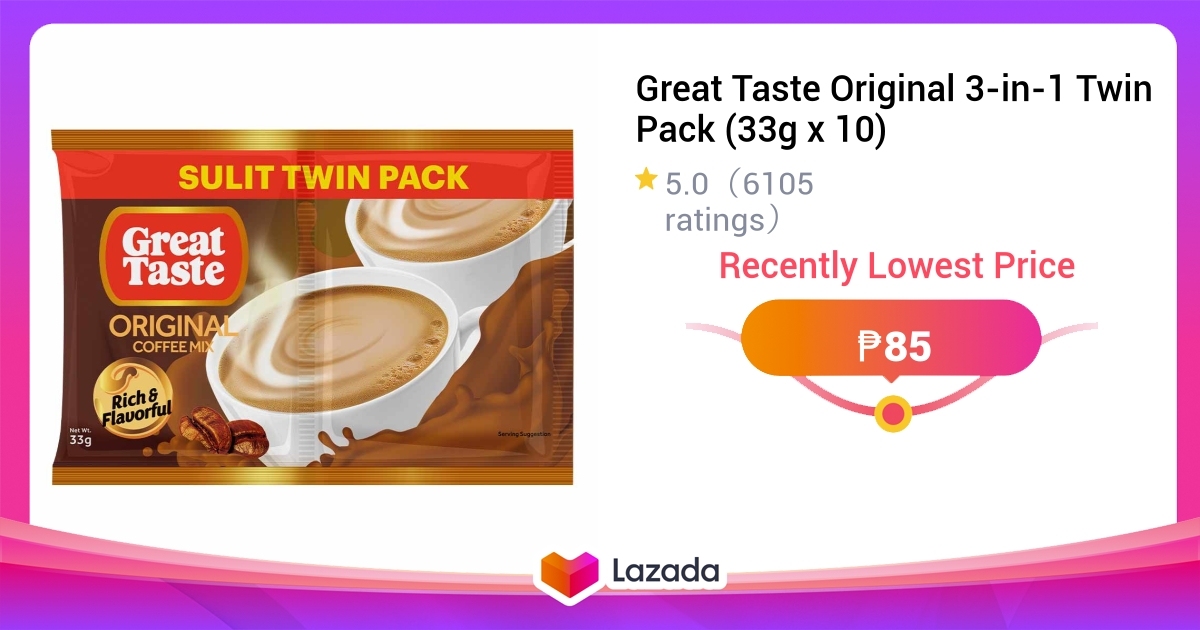 Great Taste Original 3-in-1 Twin Pack (33g x 10)