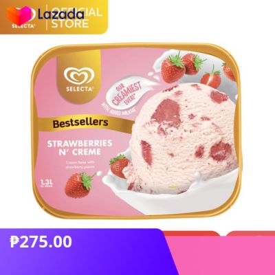 Selecta Strawberries N Cream Ice Cream 1.3L