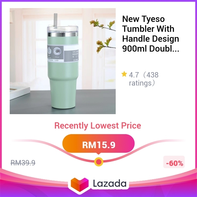 New Tyeso Tumbler With Handle Design 900ml Double Layer 304 Stainless ...
