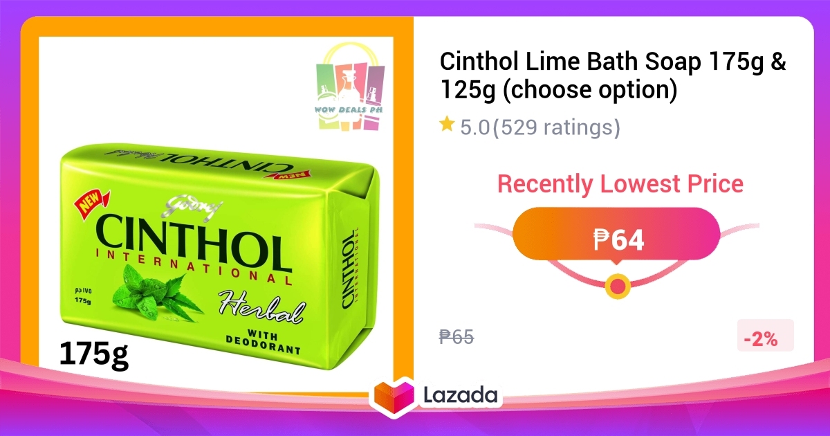 Cinthol Lime Bath Soap 175g & 125g (choose option)