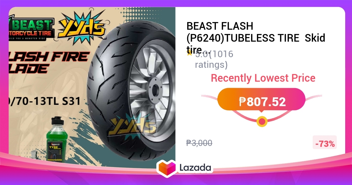 BEAST FLASH (P6240)TUBELESS TIRE Skid tires ORIGINAL MOTORCYCLE with ...